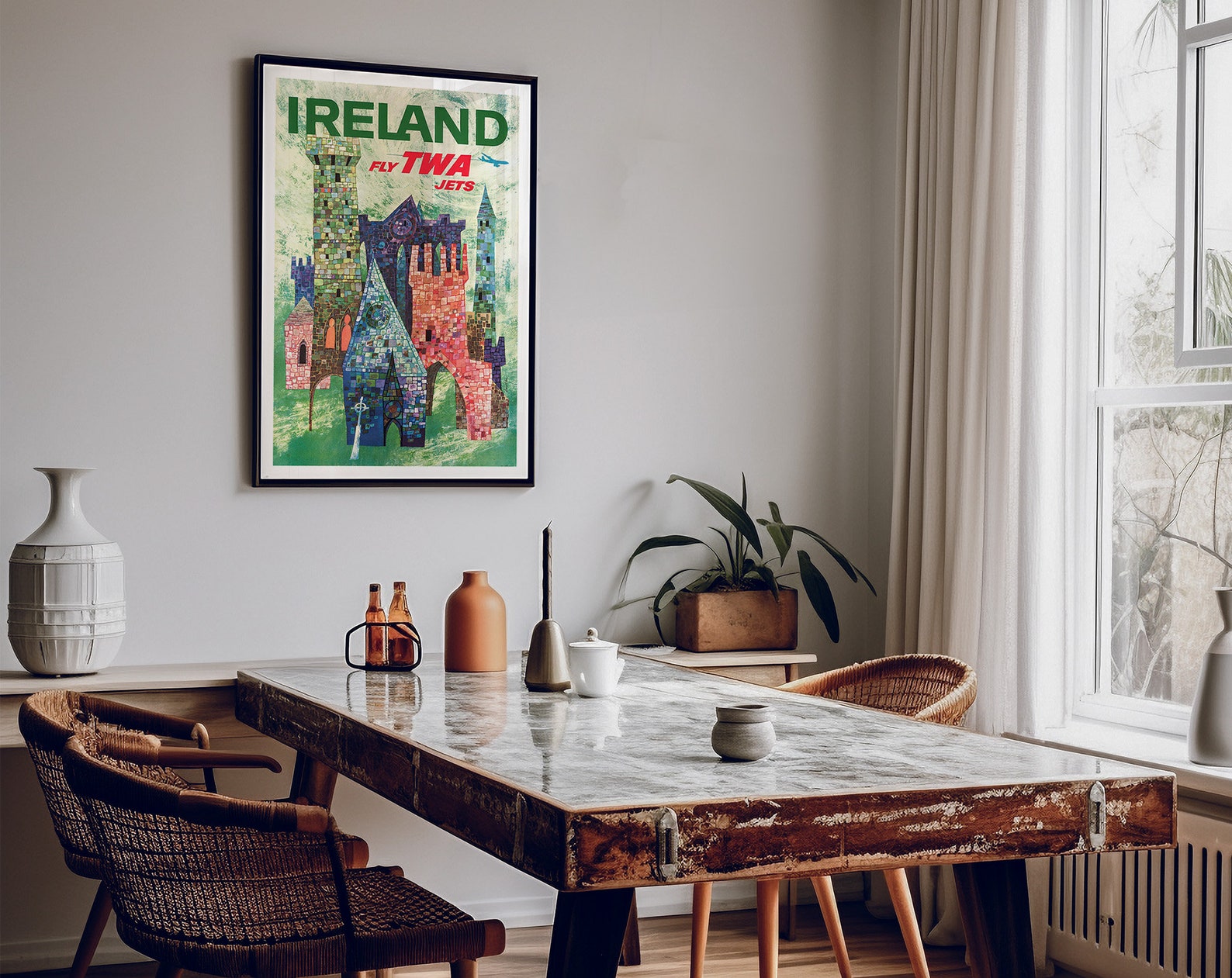 Ireland Castles Travel Poster, Vintage Wall Art, Art Decor, Trendy ...
