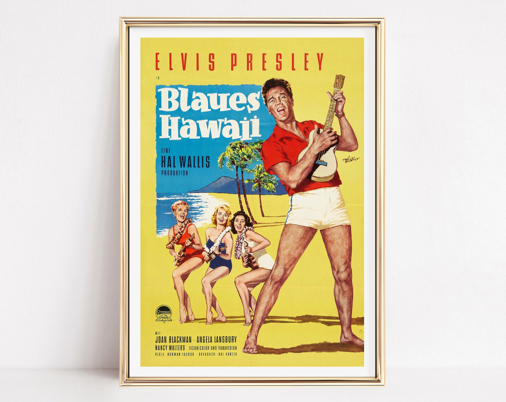 Elvis Presley in Blue Hawaii Movie Poster 1961, Vintage Wall Art, Art Decor, Trendy Prints for ...