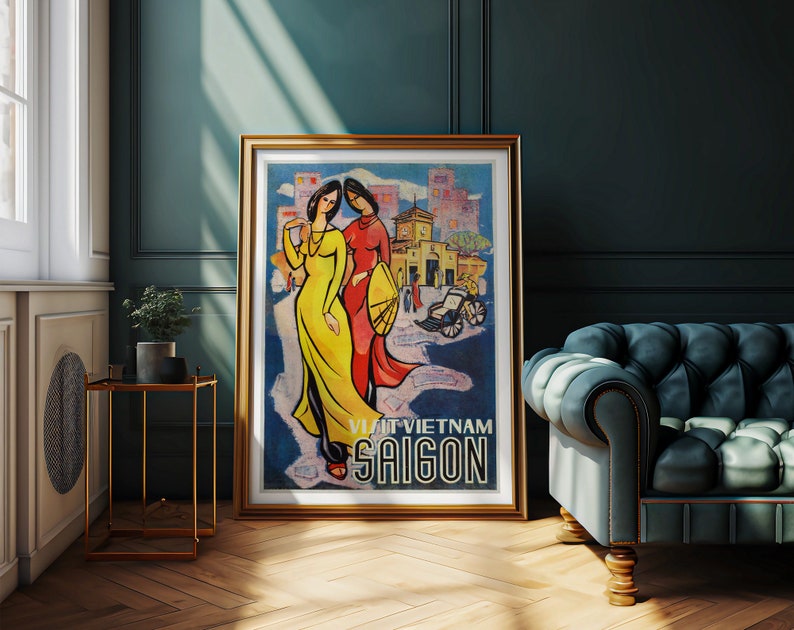 Vietnam Saigon Vintage Travel Poster, Vintage Wall Art, Art Decor ...
