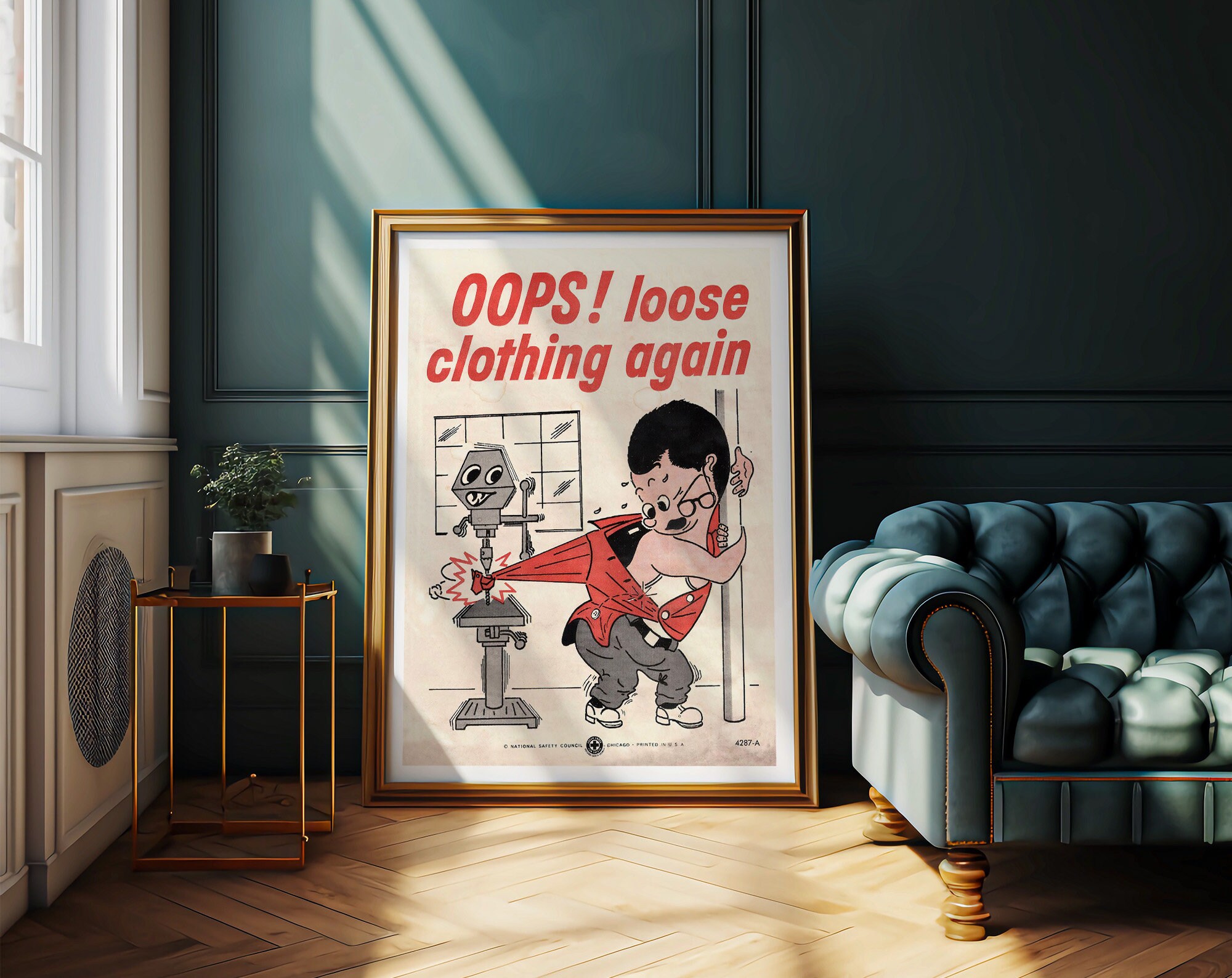 Workspace Safety Poster 1950s, Vintage Wall Art, Art Decor, Trendy ...