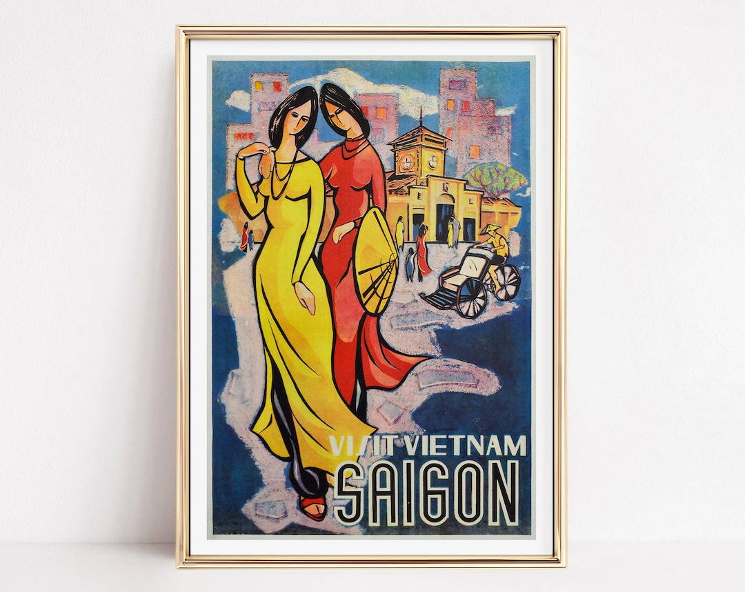 Vietnam Saigon Vintage Travel Poster, Vintage Wall Art, Art Decor ...
