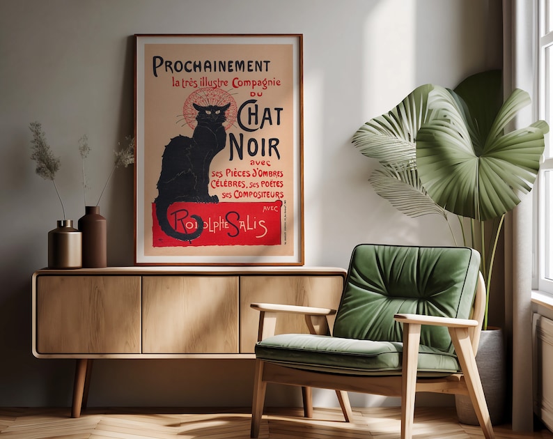 Le Chat Noir, Rodolphe Salis, Vintage French Black Cat Poster, the ...