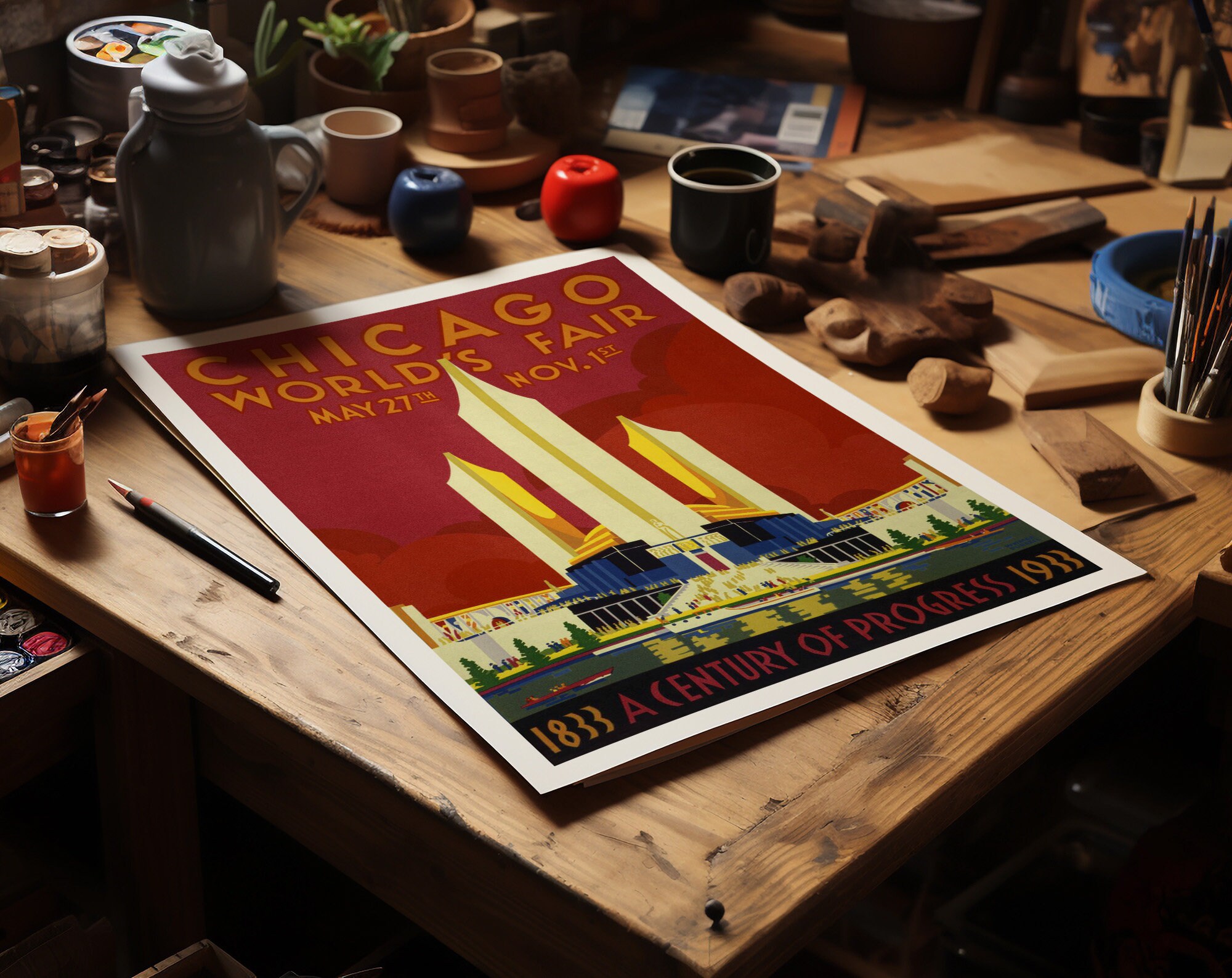 World Fair Chicago 1933 Vintage Poster, Vintage Wall Art, Art Decor ...
