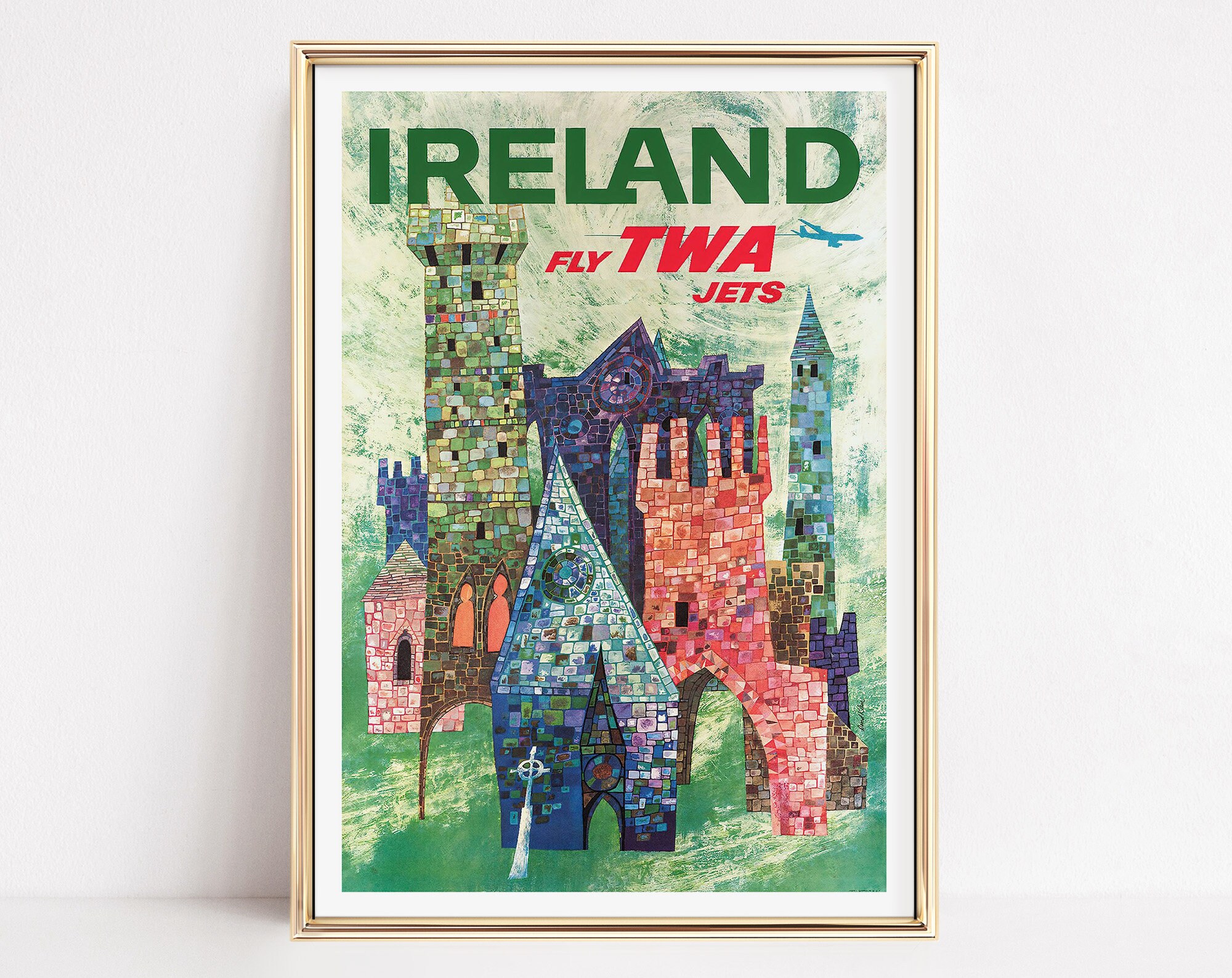 Ireland Castles Travel Poster, Vintage Wall Art, Art Decor, Trendy ...