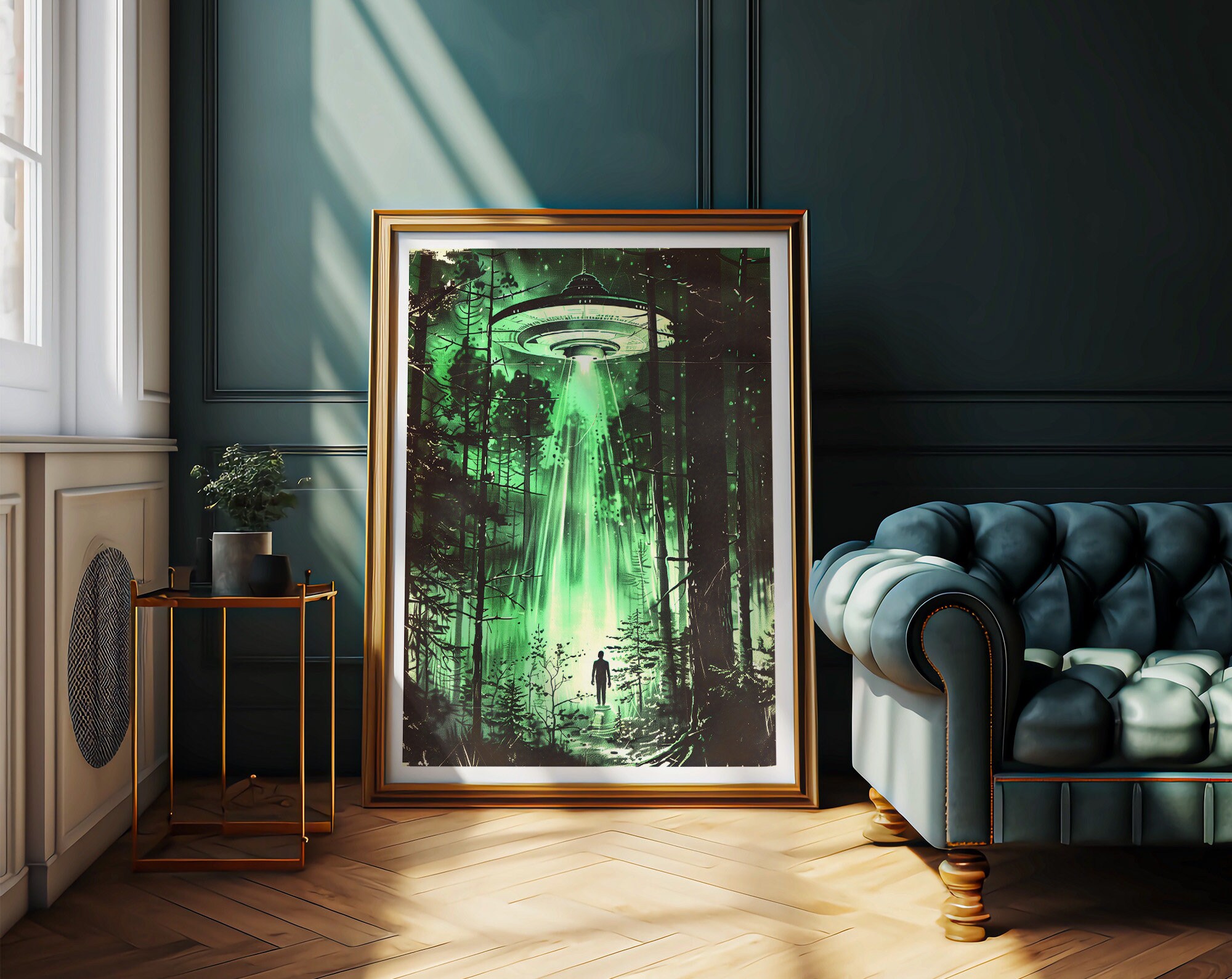 UFO Art Flying Saucer Poster, Vintage Wall Art, Art Decor, Trendy ...