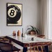 Lucky Number 8 Ball, Vintage Wall Art, Retro Game Room Decor,magic ...