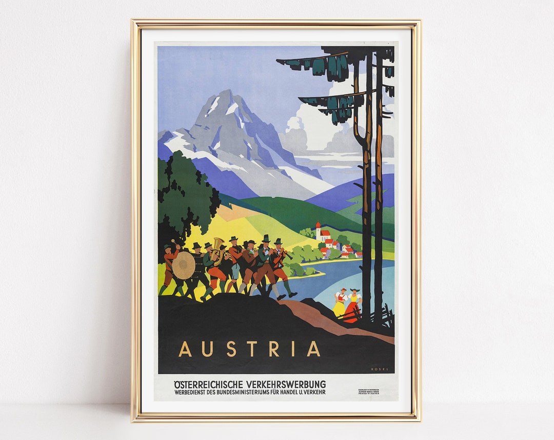 Austrian Alpine Reverie Austria Vintage Travel Poster, Vintage Wall Art ...