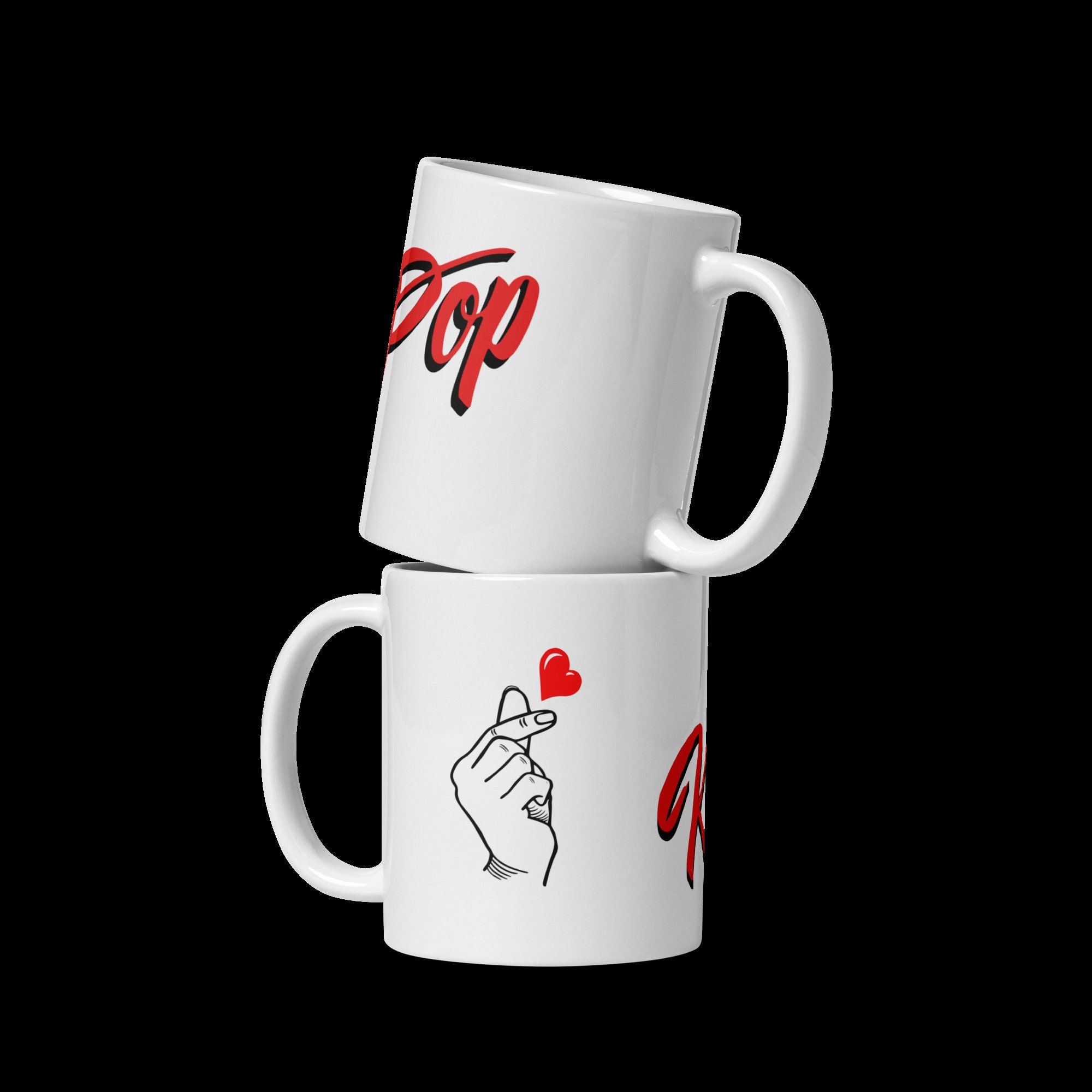 Finger Heart K-pop Korean Love Sign White Ceramic Mug - Etsy