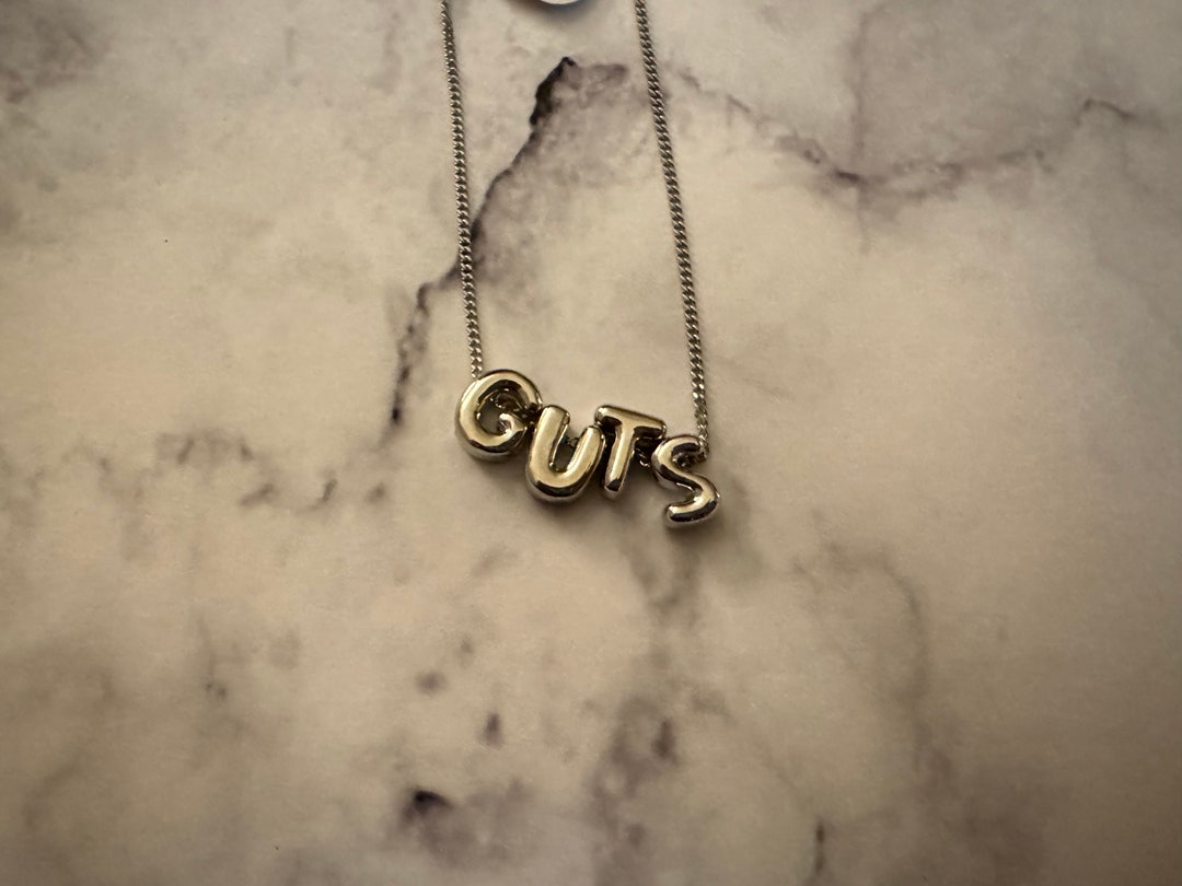 Olivia Rodrigo Guts Necklace (silver, Bubble Letters) - Etsy