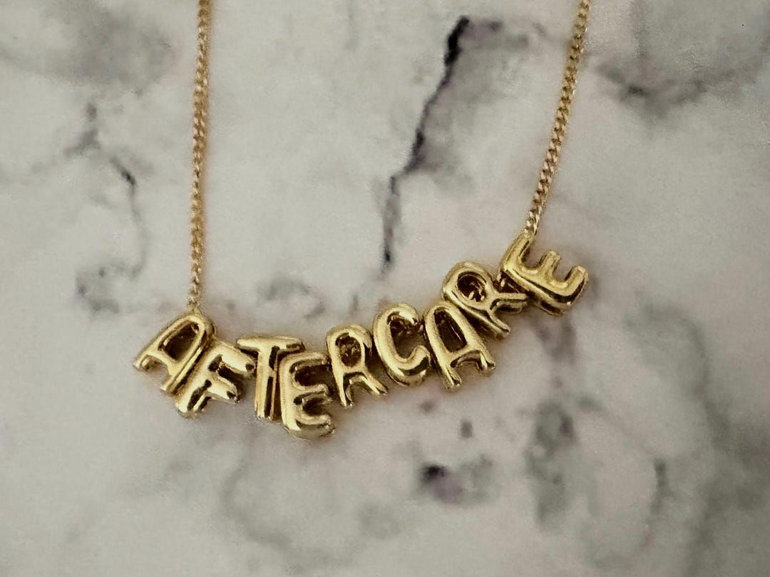Aftercare by Nessa Barrett Bubble Letter Necklace (gold) - Etsy