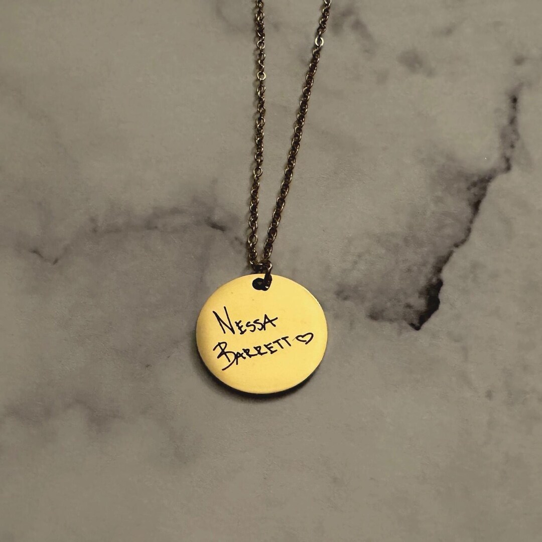 Nessa Barrett Handwritten Signature Necklace gold - Etsy