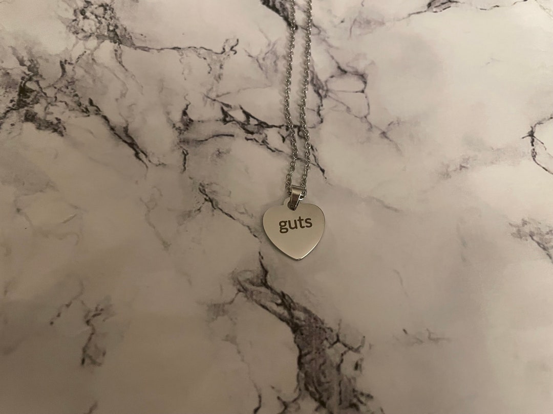 Olivia Rodrigo Guts Necklace silver Heart - Etsy