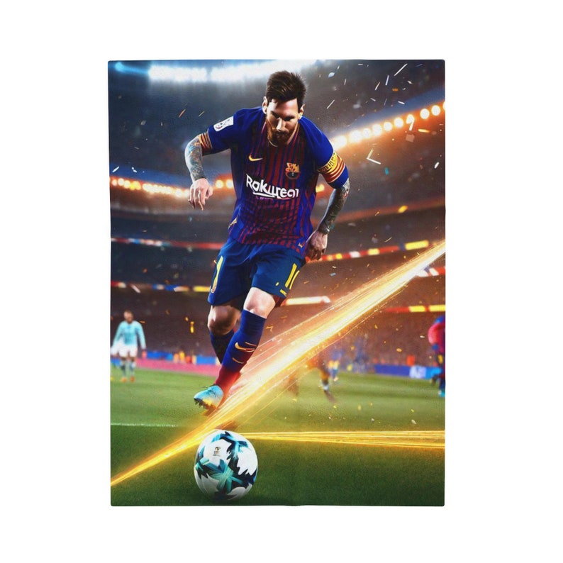 Soccer Elegance Enveloped: Lionel Messi Plush Blanket - Etsy