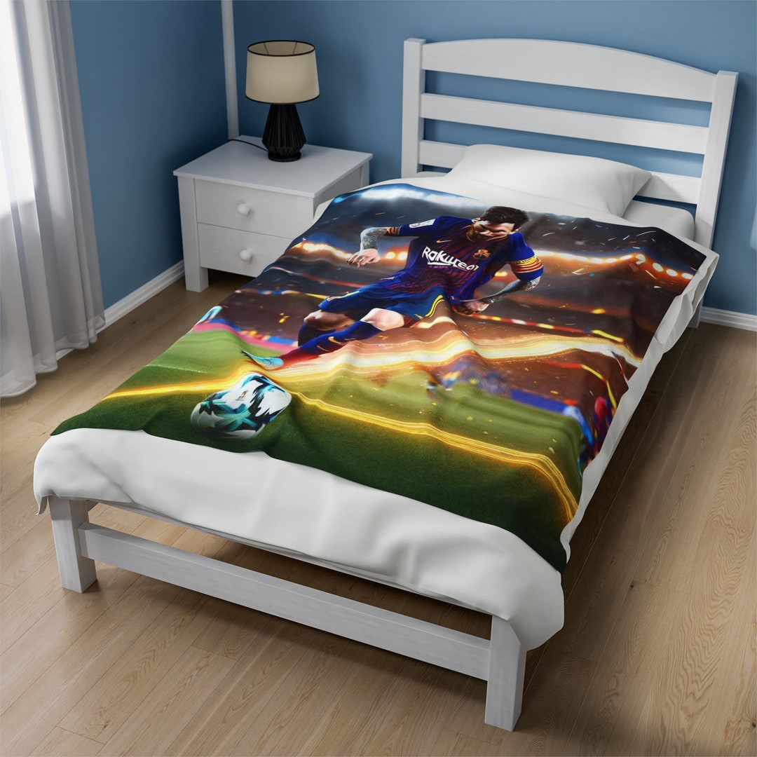 Soccer Elegance Enveloped: Lionel Messi Plush Blanket - Etsy