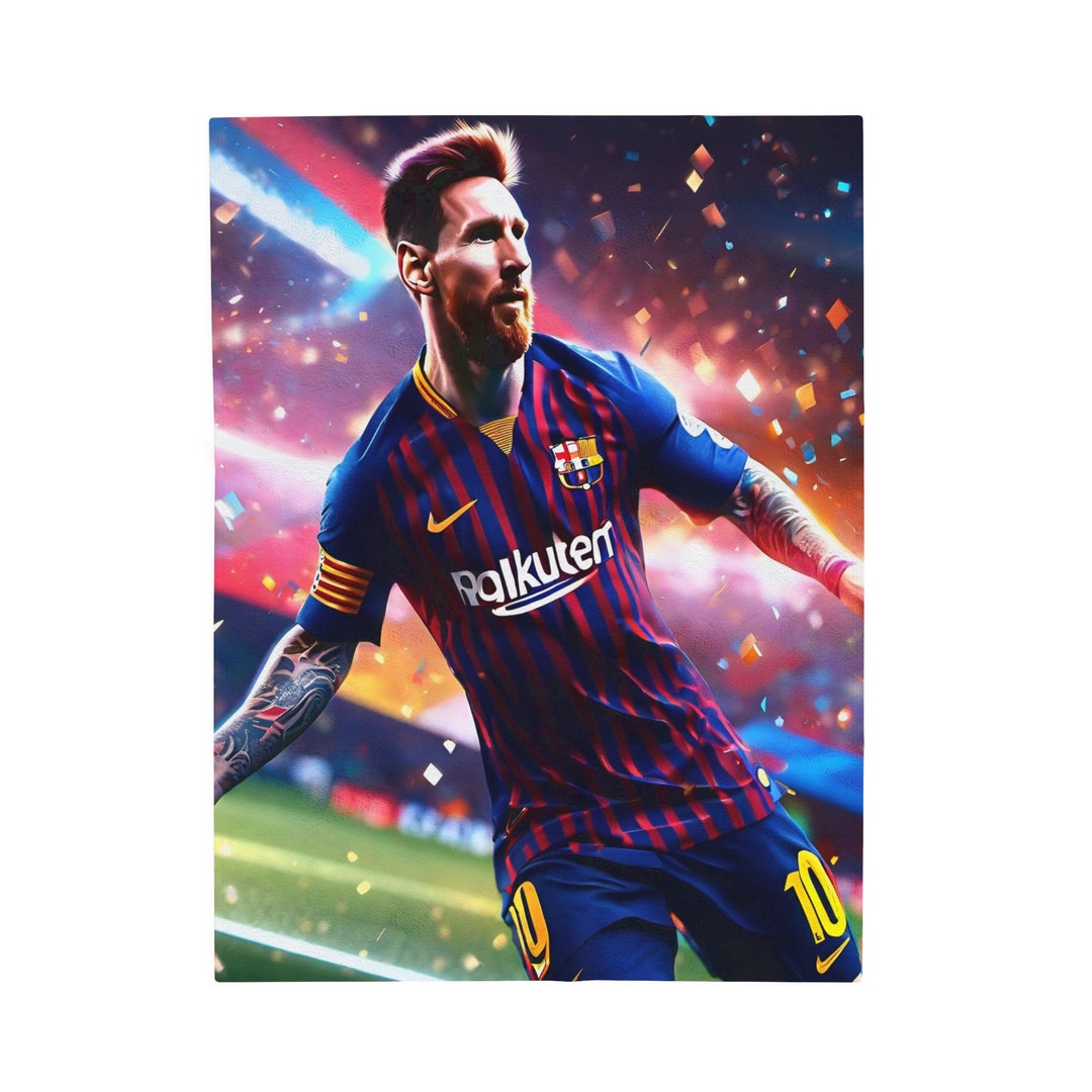 Messi's Victory Cuddle: Velveteen Plush Blanket - Etsy