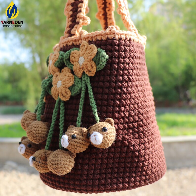 Cute Crochet Bear Handbag Whimsical Tote for a Fun & Stylish Look ...