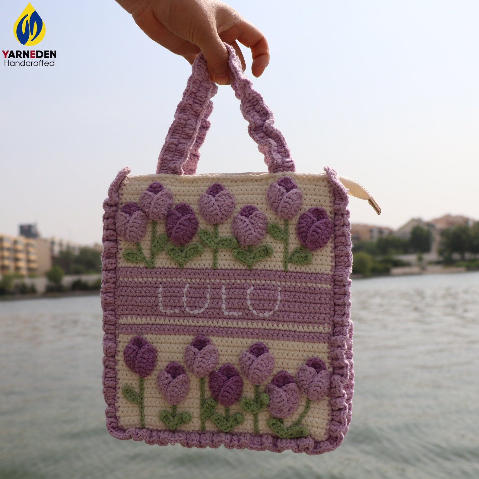 Crochet Tulip Bag Floral Tote Handmade Tulip Bag Artistic Flower Spring ...
