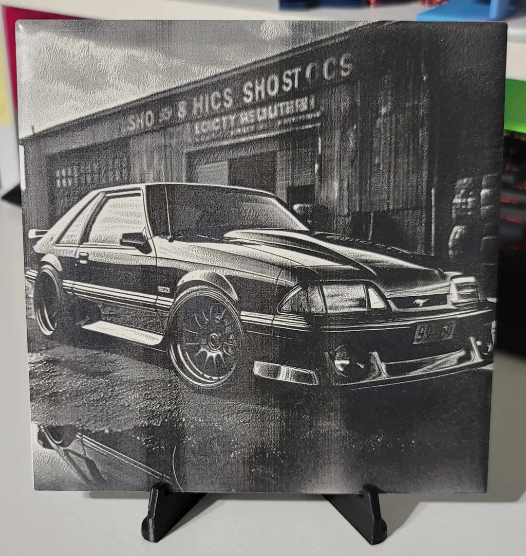 6x6 Ford Mustang Fox Body Tile Art With Stand - Etsy