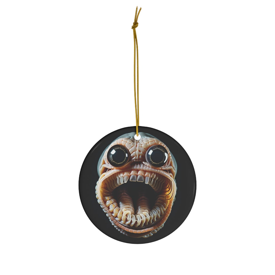 Tapeworm Face Horror Ceramic Christmas Ornament - Etsy