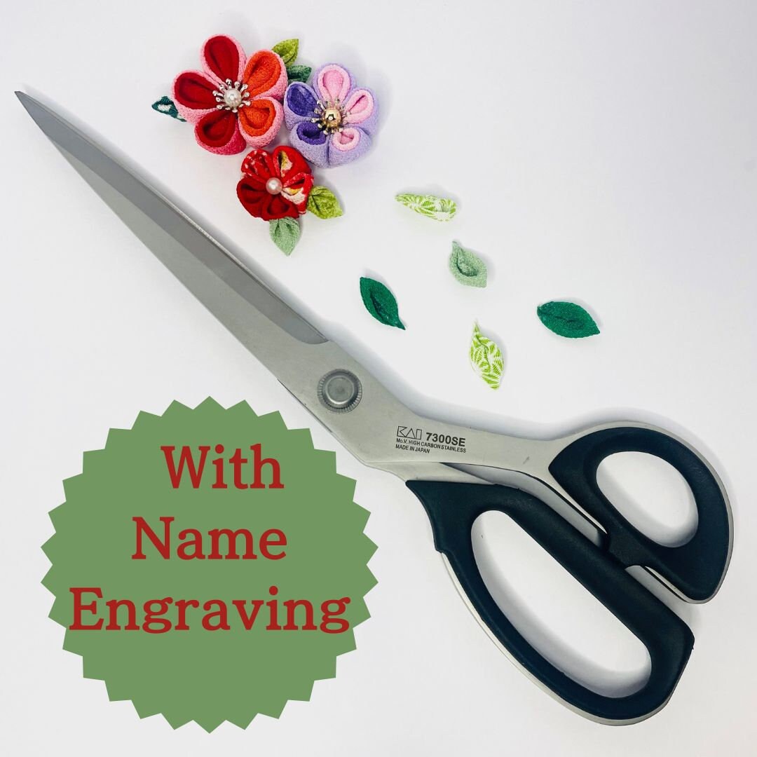 KAI 25cm Name Engraved Japanese Sewing Scissors "7250sl Rasha Scissors ...