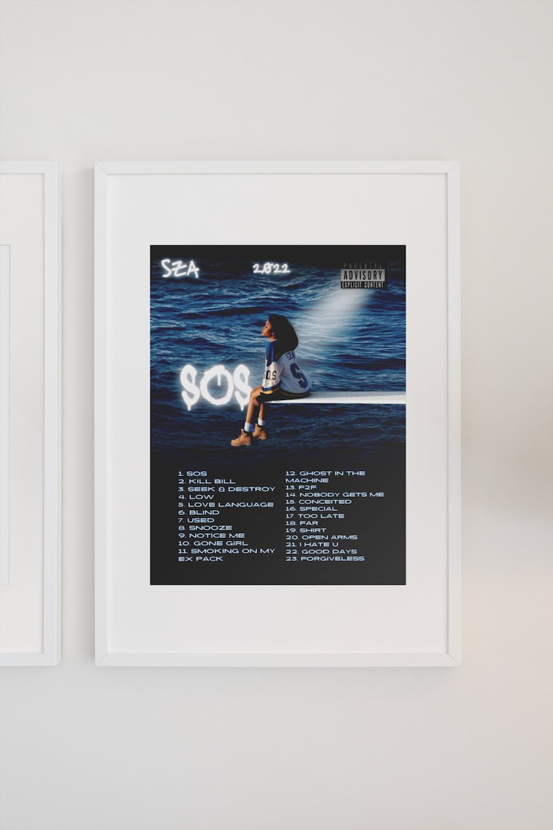 SZA SOS Album Cover Poster Digital Print, Music Wall Art, Tracklist ...