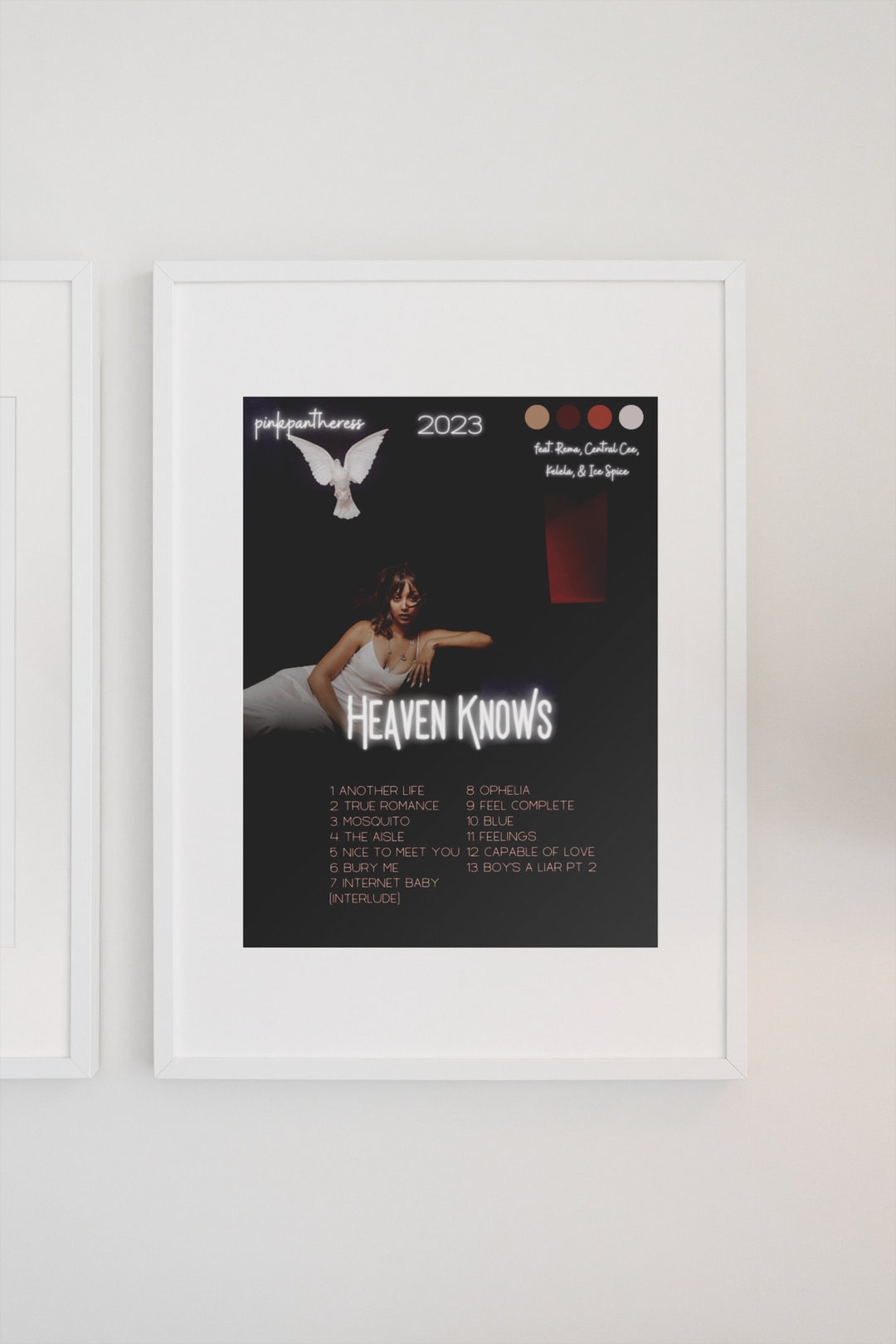 Pinkpantheress Heaven Knows Album Cover Poster Digital Print, Music Wall Art, Tracklist Poster ...