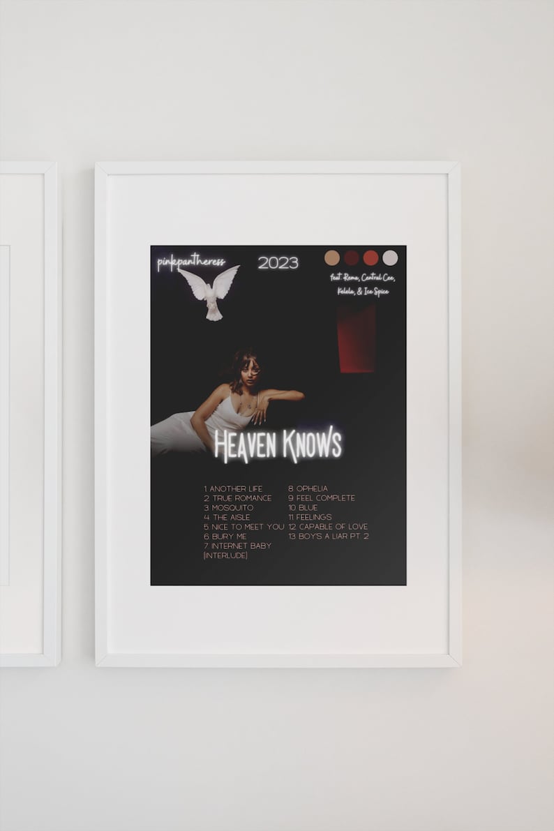 Pinkpantheress Heaven Knows Album Cover Poster Digital Print, Music Wall Art, Tracklist Poster ...