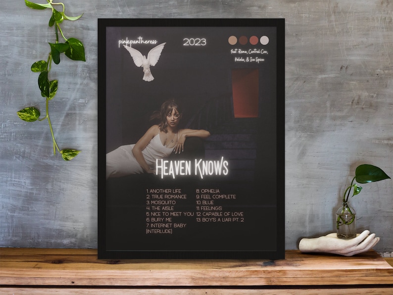 Pinkpantheress Heaven Knows Album Cover Poster Digital Print, Music Wall Art, Tracklist Poster ...