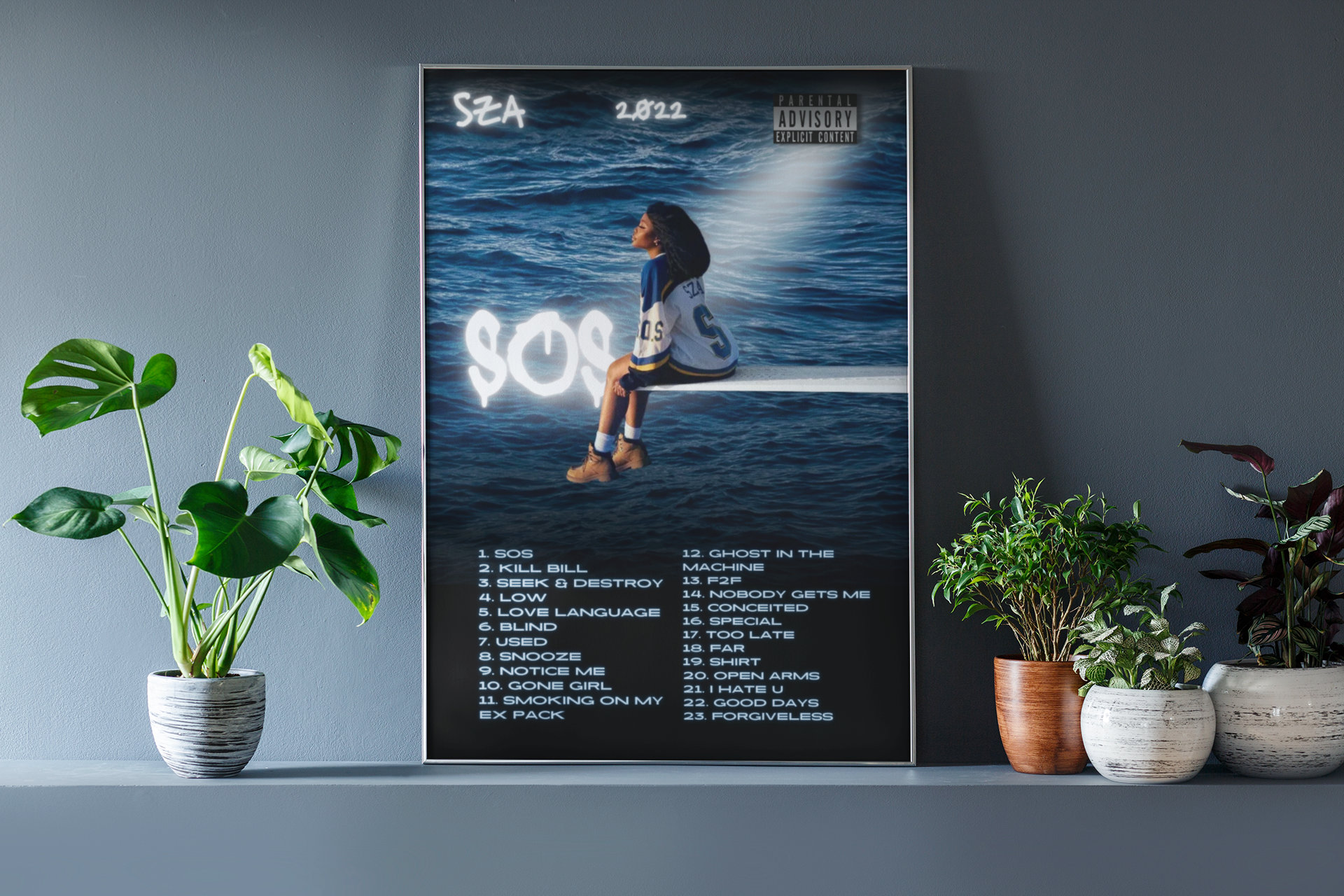 SZA SOS Album Cover Poster Digital Print, Music Wall Art, Tracklist ...