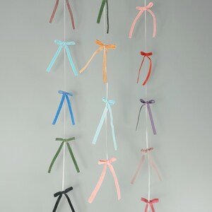Narrow Velvet Bow Streamer Garland Ribbon Bow Color Gradient Room Decor ...