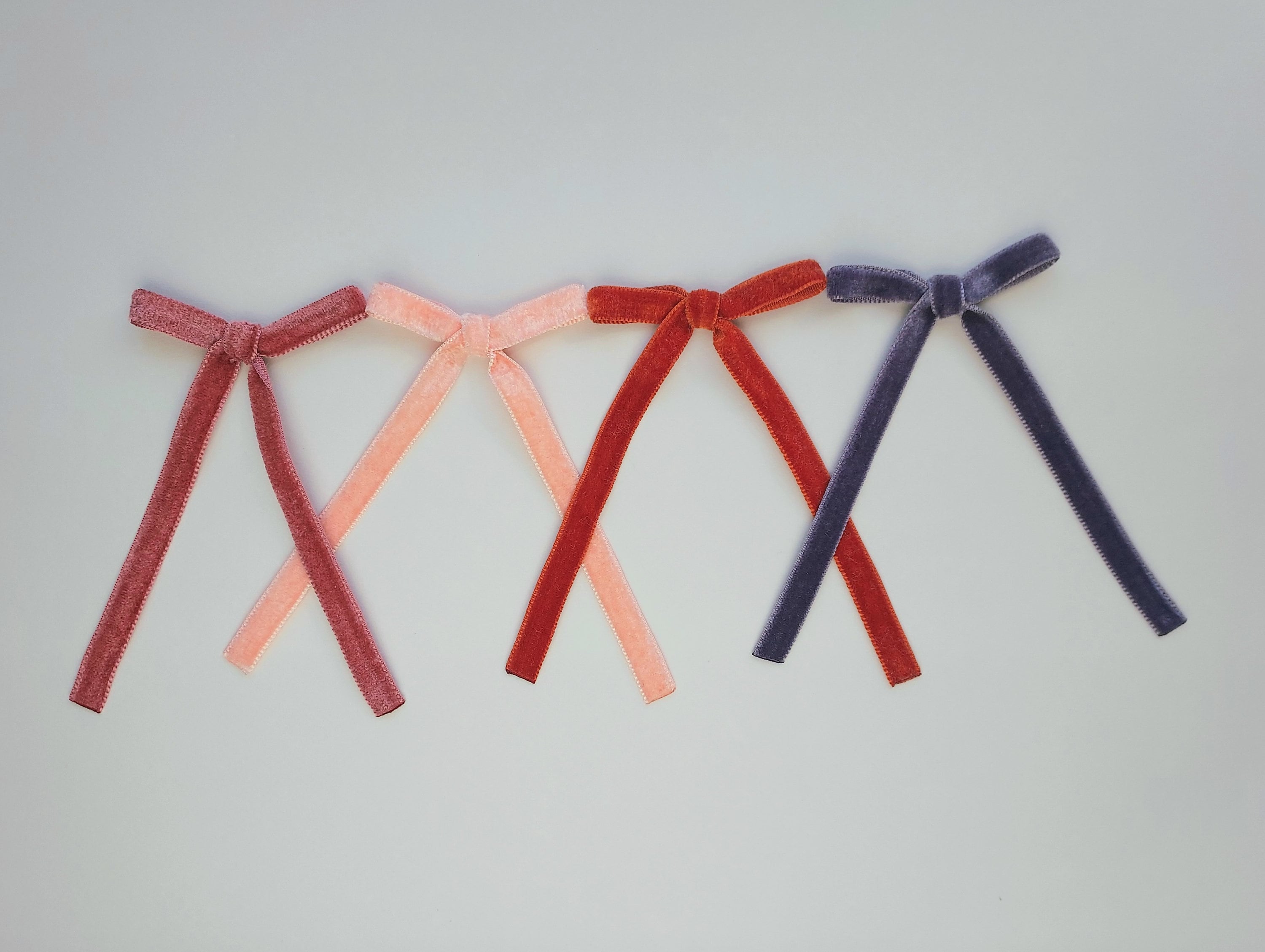Narrow Velvet Bow Garland Ribbon Bow Color Gradient Room Decor Nursery ...