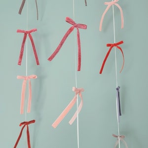 Narrow Velvet Bow Streamer Garland Ribbon Bow Color Gradient Room Decor ...