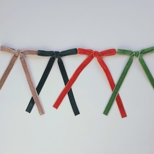 Narrow Velvet Bow Streamer Garland Ribbon Bow Color Gradient Room Decor ...