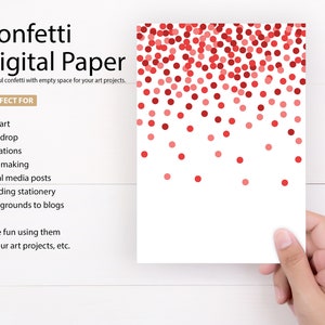 Confetti Digital Paper Clipart, PNG & JPG Colorful Rainbow Patterns ...