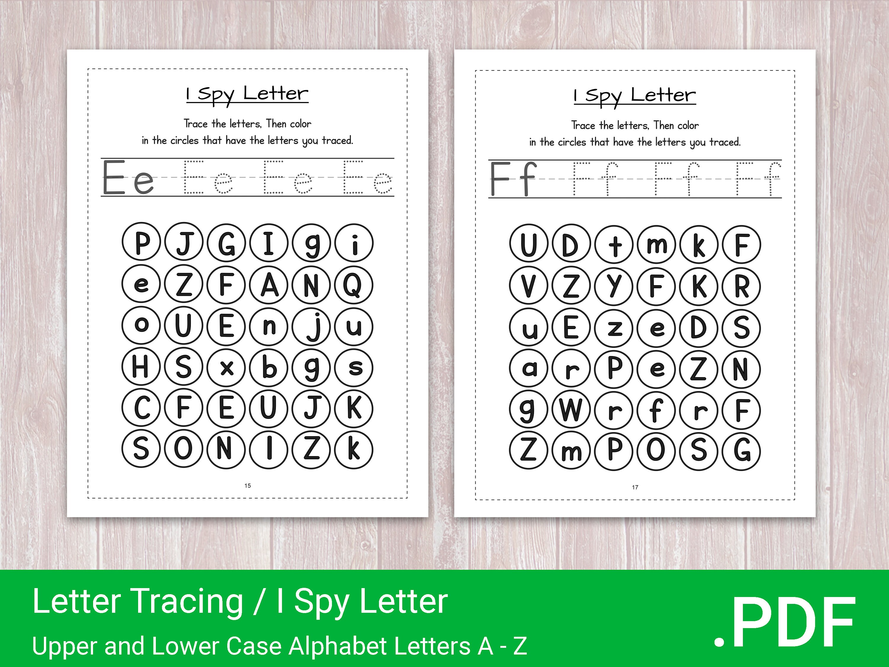 Letter Tracing I Spy Letter Upper and Lower Case Alphabet Letters A Z ...