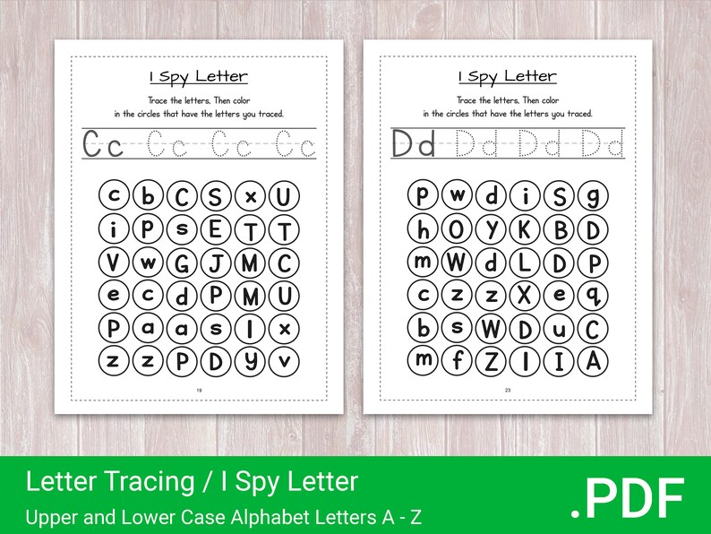 Letter Tracing | I Spy Letter Upper and Lower Case | Alphabet Letters A ...