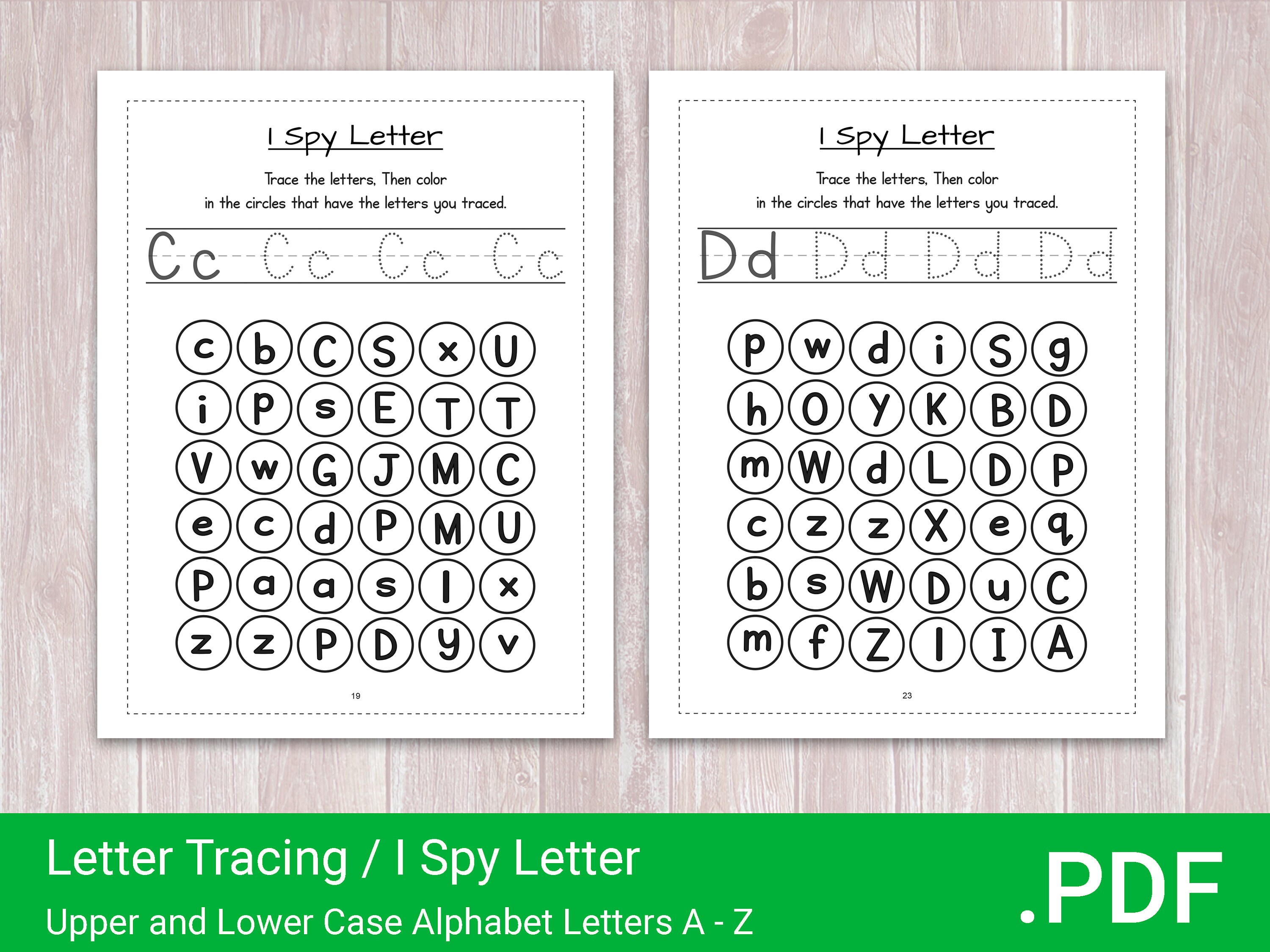 Letter Tracing I Spy Letter Upper and Lower Case Alphabet Letters A Z ...