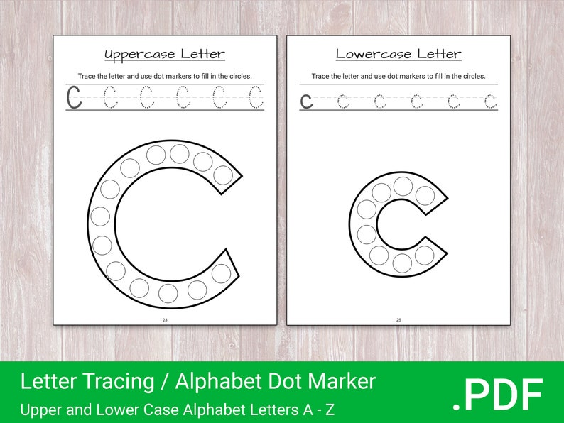 Letter Tracing Alphabet Dot Marker Upper and Lower Case | Alphabet ...