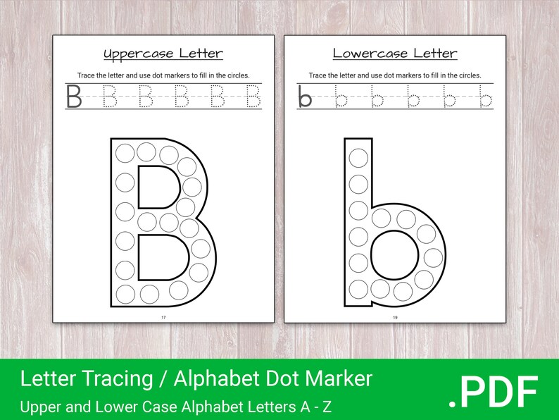 Letter Tracing Alphabet Dot Marker Upper and Lower Case | Alphabet ...
