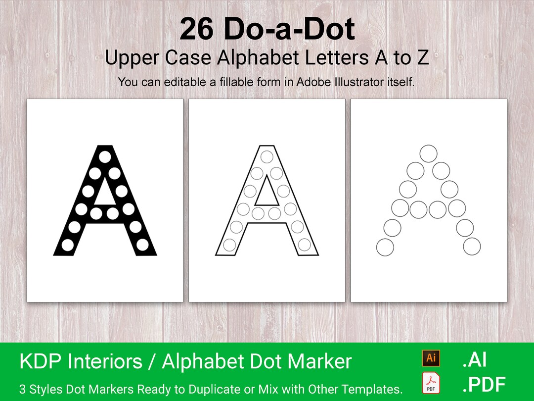 KDP Interiors Templates | Dot Marker Upper Case | Do A Dot Alphabet ...