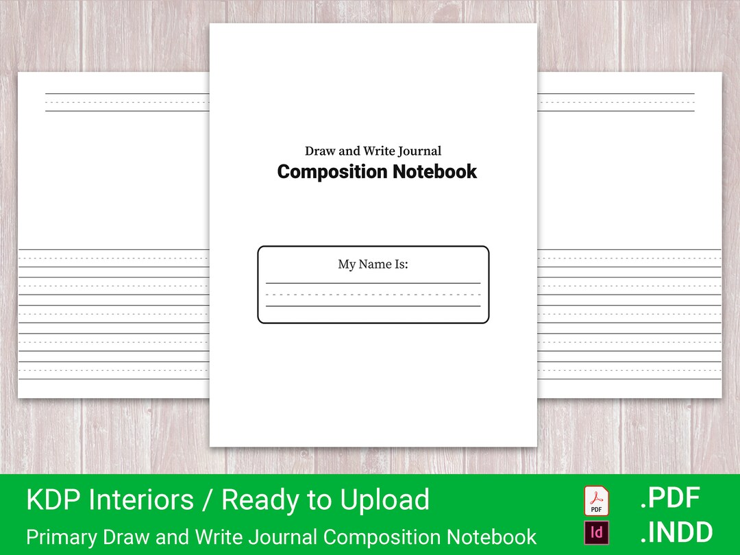 KDP Interiors Templates | Primary Composition Notebook | 7.5x9.25 Inch ...