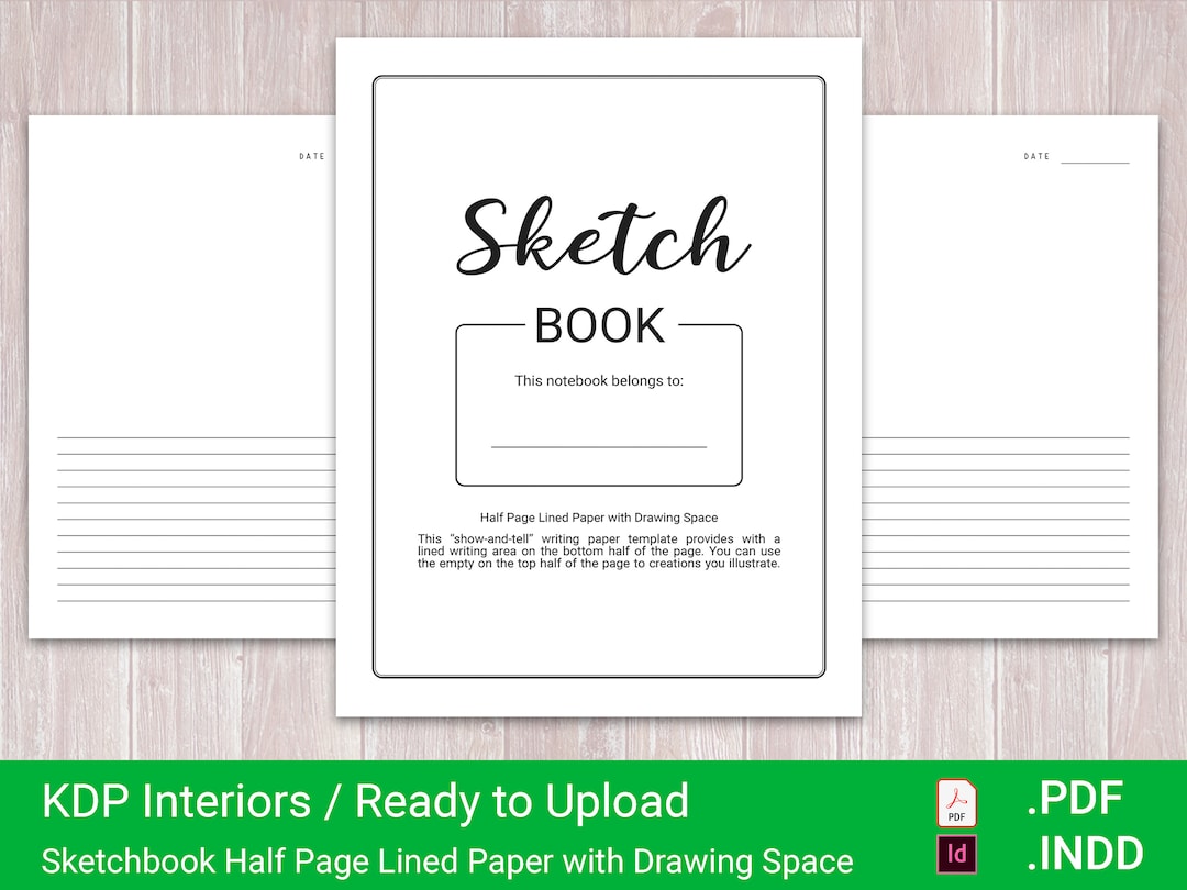 KDP Interiors Templates | Sketch Book | 8.5x11 Inches, 112 Pages, No ...