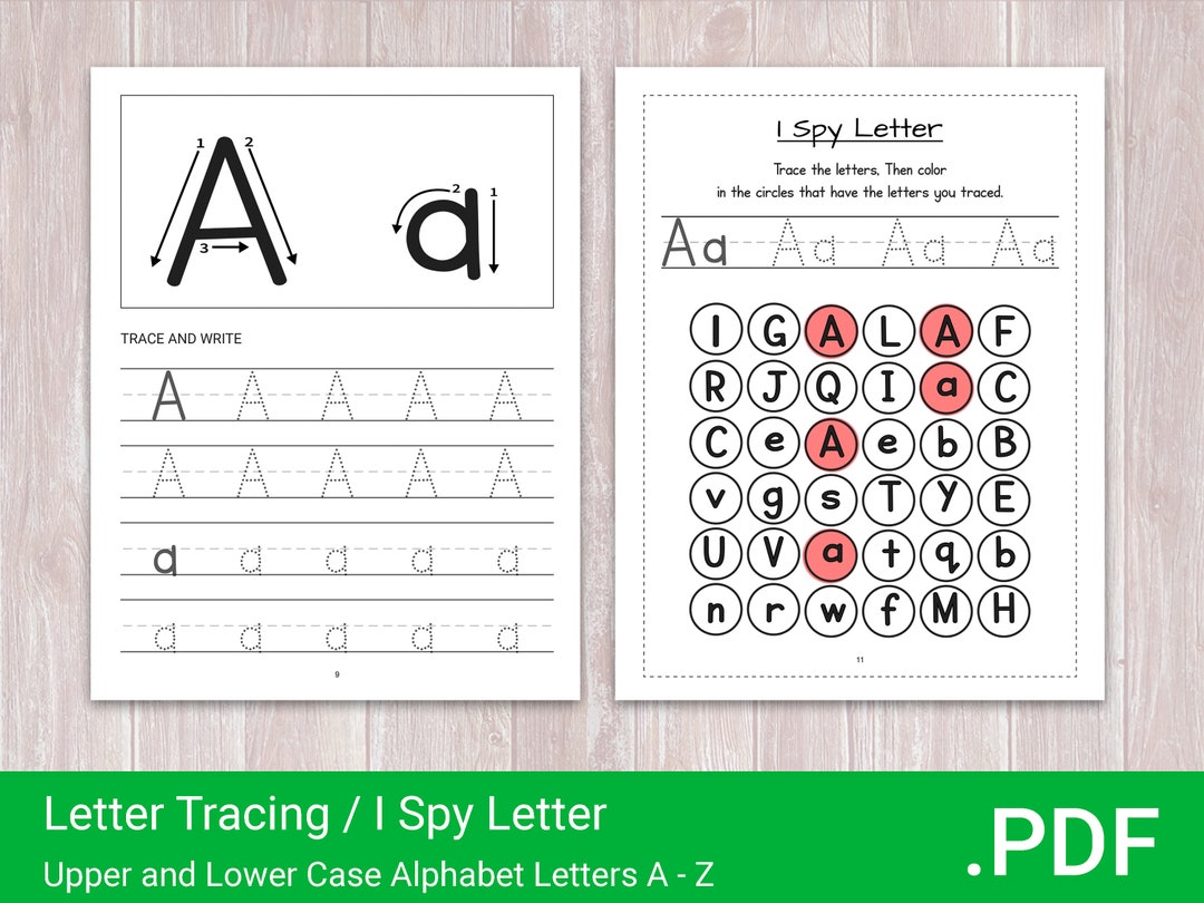 Letter Tracing | I Spy Letter Upper and Lower Case | Alphabet Letters A ...