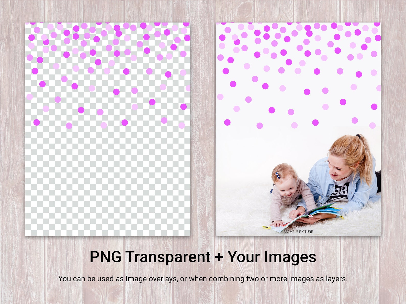 Confetti Digital Paper Clipart, PNG & JPG Colorful Rainbow Patterns ...