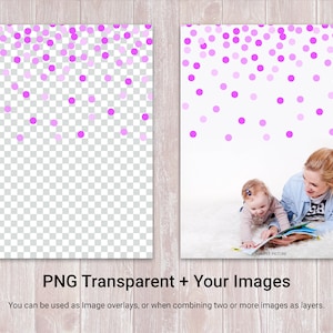 Confetti Digital Paper Clipart, PNG & JPG Colorful Rainbow Patterns ...