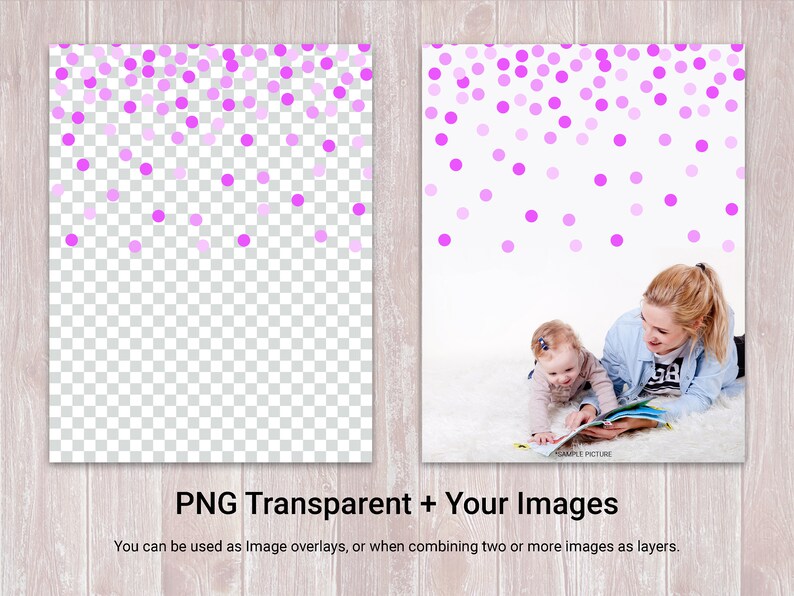 Confetti Digital Paper Clipart, PNG & JPG Colorful Rainbow Patterns ...