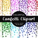 Confetti Digital Paper Clipart, PNG & JPG Colorful Rainbow Patterns ...