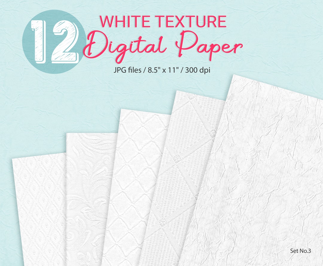 White Texture Digital Paper | Rustic Tileable Paper Backgrounds | High ...