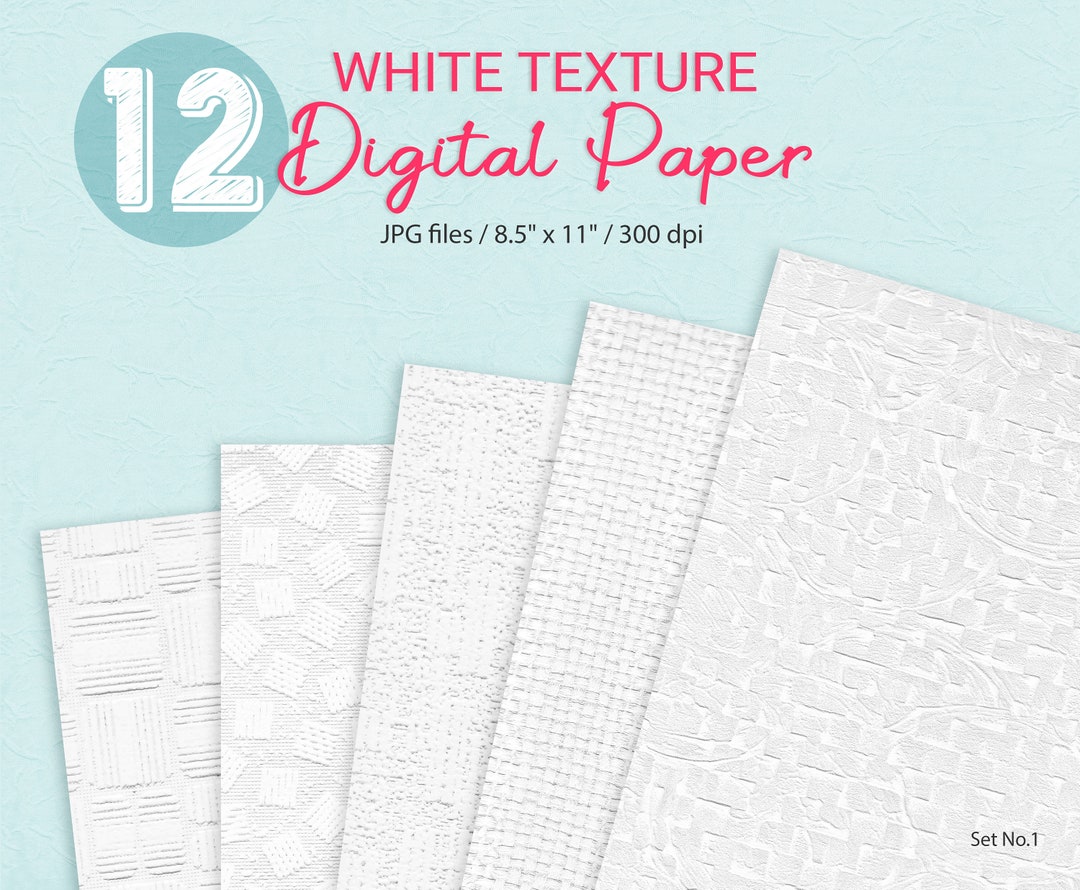 White Texture Digital Paper | Rustic Tileable Paper Backgrounds | High ...