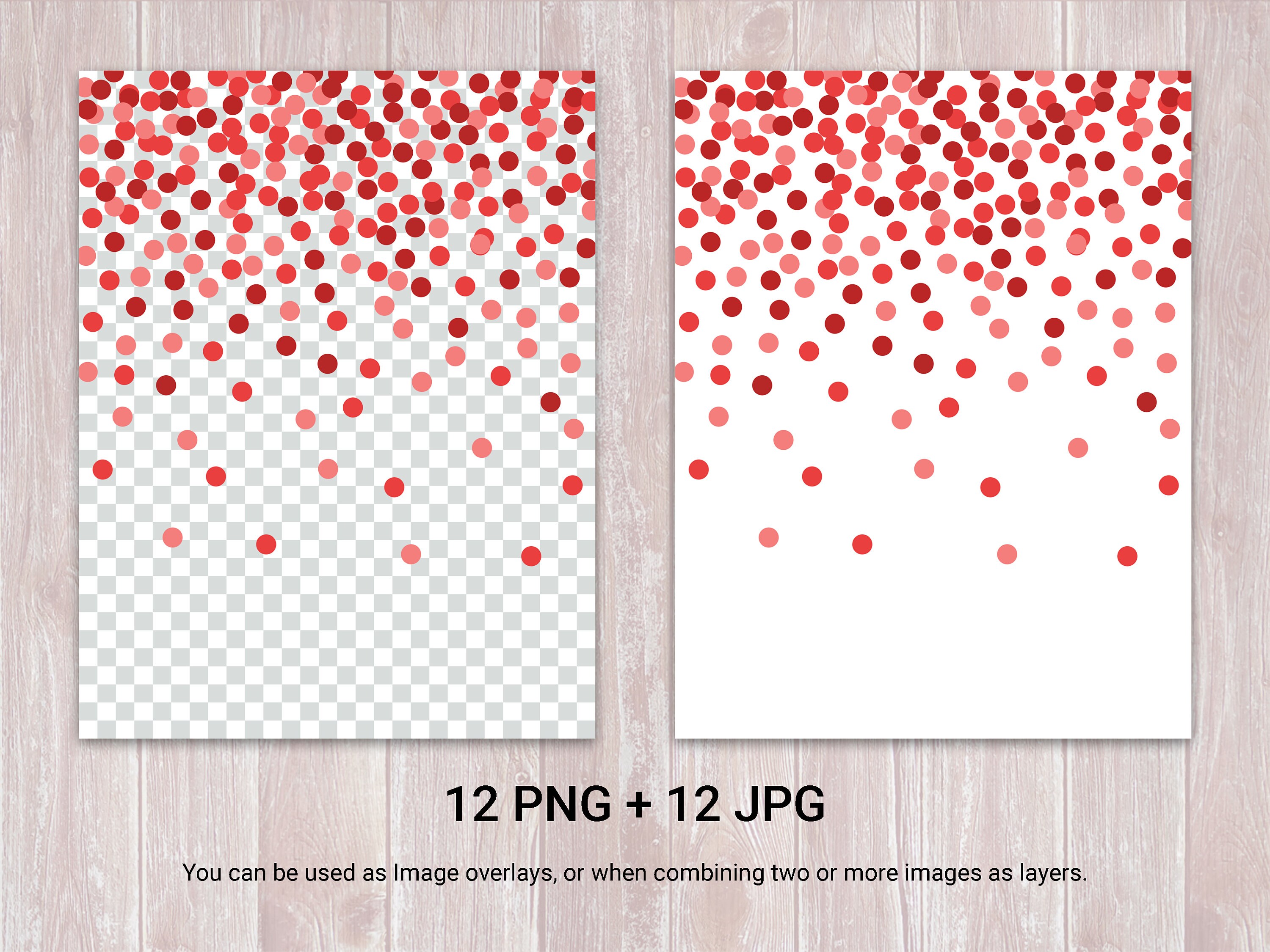 Confetti Digital Paper Clipart, PNG & JPG Colorful Rainbow Patterns ...